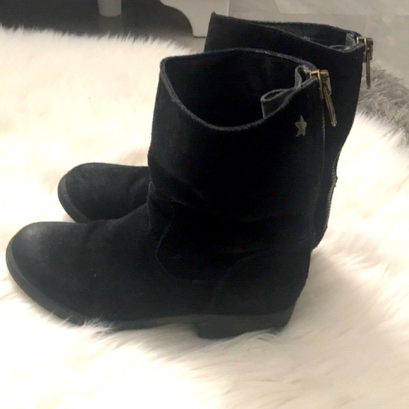 Aldo | Shoes | Aldo Black Suede Vintage Boots With Zipper | Poshmark